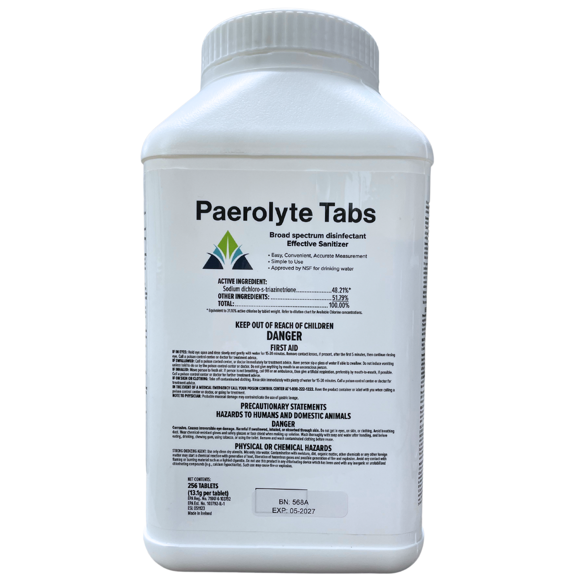 PAEROLYTE TABS JUG OF 256 TABLETS